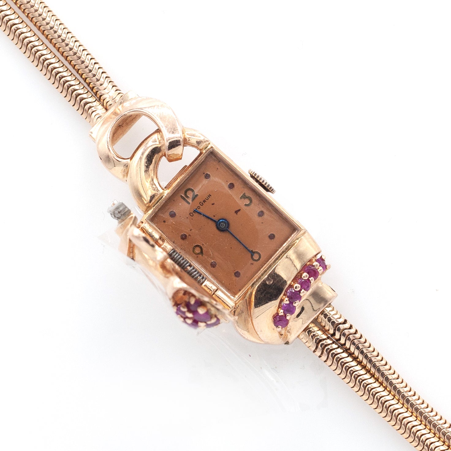 Retro 14K Otto Grun Ruby & Diamond Watch – Symmetry Inc.